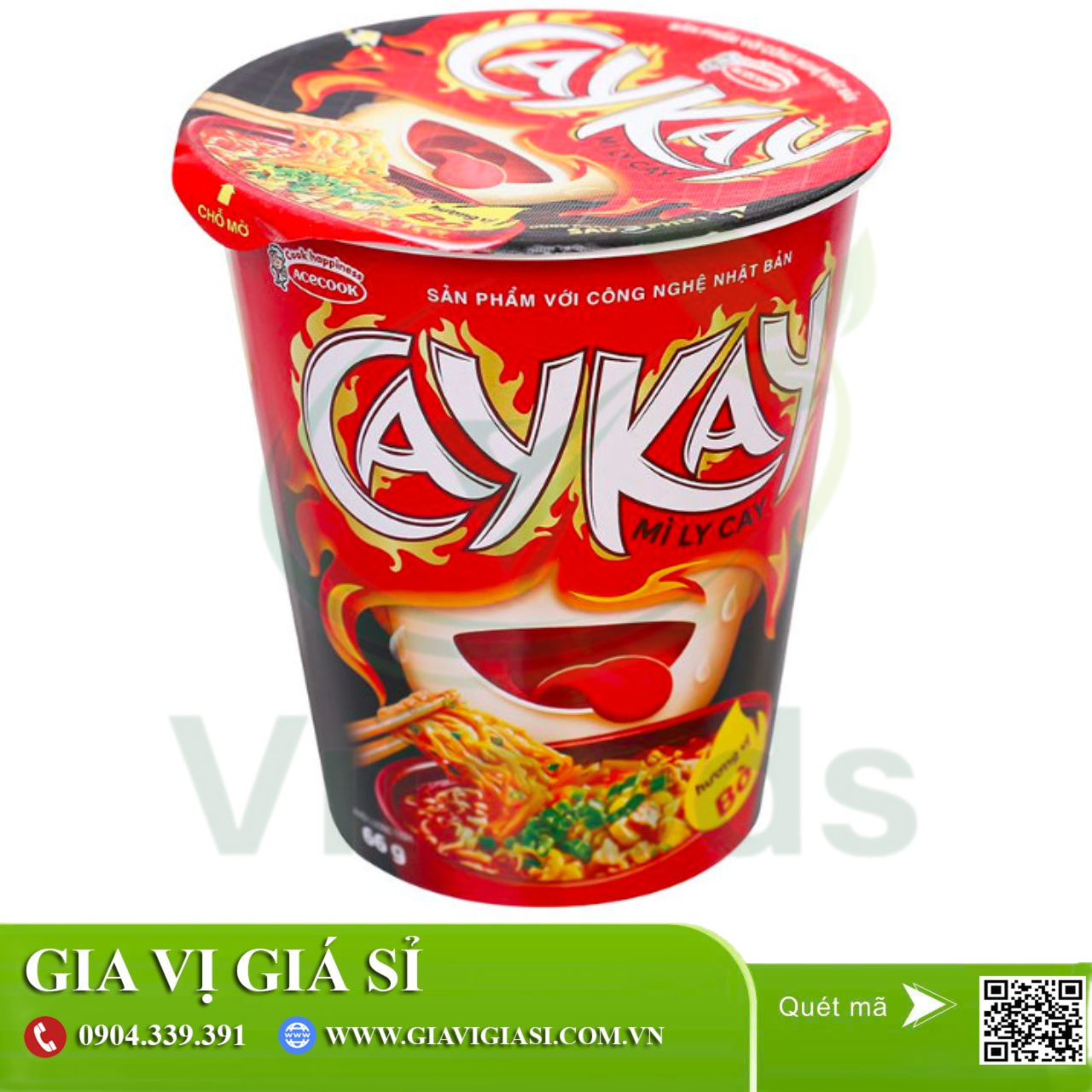 Giá sỉ 1 Thùng Mì Ly CayKay 65g ( 24 Ly)