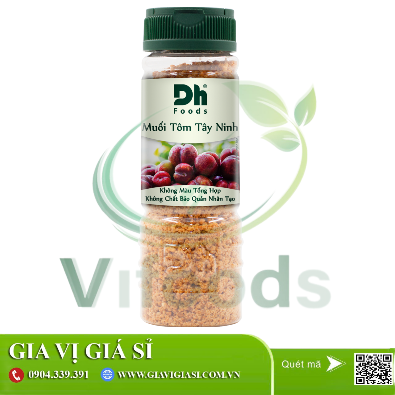 Giá sỉ - Muối Tôm Tây Ninh DH Food- 110g- Thùng 24 Hủ