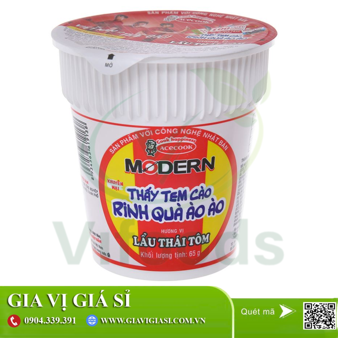 Giá Sỉ - Thùng Mì Ly Morden 65g- 24 Ly